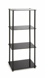 convenience concepts designs2go classic glass 4 tier tower, black glass