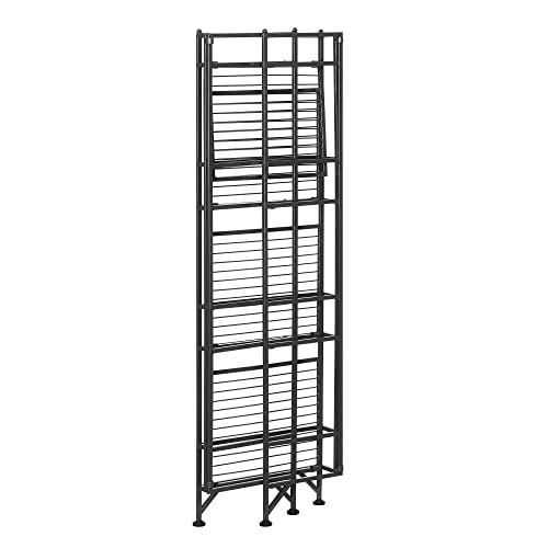 Convenience Concepts Xtra Storage 4 Tier Folding Metal Shelf, Black