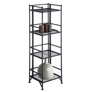 Convenience Concepts Xtra Storage 4 Tier Folding Metal Shelf, Black