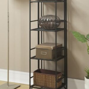 Convenience Concepts Xtra Storage 4 Tier Folding Metal Shelf, Black