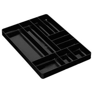 ernst tool garage organizer tray, black, 10-compartments