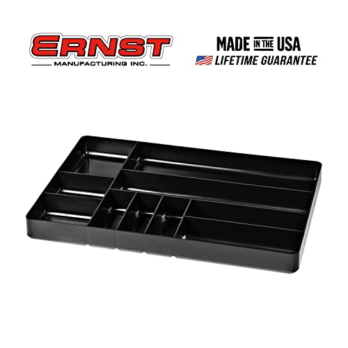 ERNST Tool Garage Organizer Tray, Black, 10-Compartments