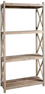 uttermost stratford reclaimed wood etagere, light gray glaze