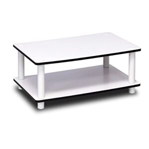 furinno 11172 just 2-tier no tools coffee table, white w/white tube