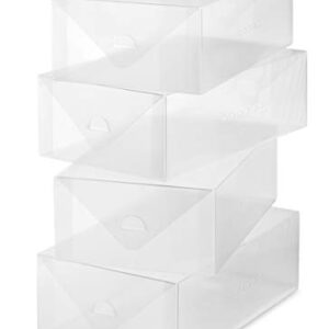 Whitmor Clear Vue Women's Shoe Box, Set of 4, White, 4 Count