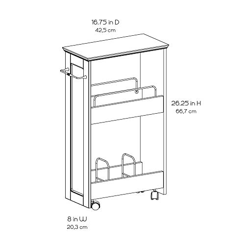 Zenna Home Slim Bath Shelves, Freestanding Moveable Bathroom Storage, White 8 Inch