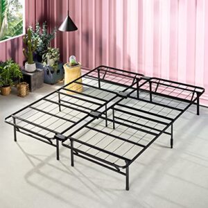 zinus smartbase tool-free assembly mattress foundation / 14 inch metal platform bed frame / no box spring needed / sturdy steel frame / underbed storage, king