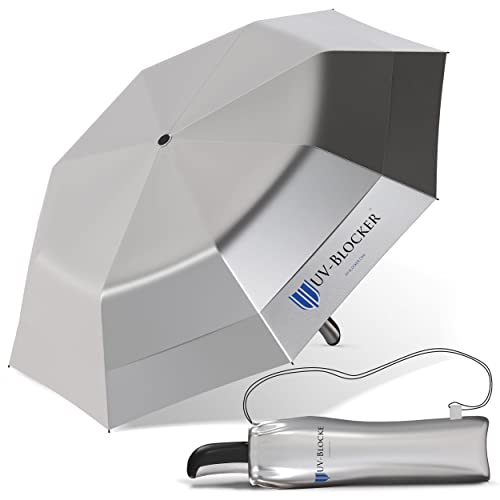 UV-Blocker Travel Sun Protection UV Umbrella Auto Open Double Vented Canopy Windproof Sun Umbrella UV Protection 55+ UPF