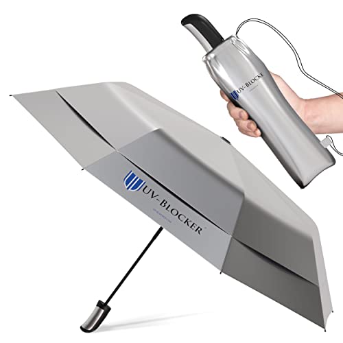 UV-Blocker Travel Sun Protection UV Umbrella Auto Open Double Vented Canopy Windproof Sun Umbrella UV Protection 55+ UPF