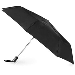 totes auto open/close umbrella, black, one size