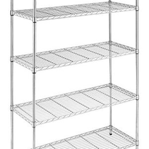 Whitmor Supreme 5 Tier Adjustable Shelving - 500 Pound Weight Capacity Per Shelf - Leveling Feet