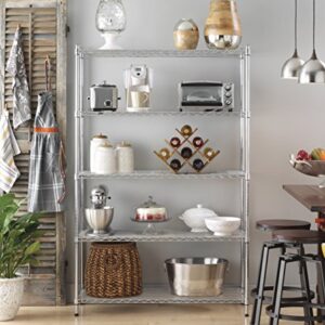 Whitmor Supreme 5 Tier Adjustable Shelving - 500 Pound Weight Capacity Per Shelf - Leveling Feet