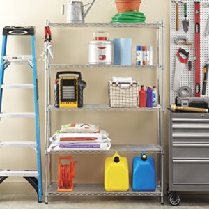 Whitmor Supreme 5 Tier Adjustable Shelving - 500 Pound Weight Capacity Per Shelf - Leveling Feet