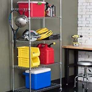 TRINITY EcoStorage 5-Tier NSF Wire Shelving Rack with Wheels, 36 by 18 by 72-Inch, Chrome