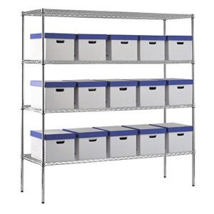 Sandusky WS722474-C Chrome Steel Heavy Duty Adjustable Wire Shelving, 2400 lbs Capacity, 72" Width x 74" Height x 24" Depth, 4 Shelves