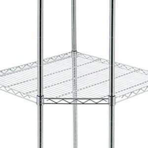 TRINITY EcoStorage 4-Tier NSF Corner Wire Shelving Rack with Wheels, 27 by 17 by 13 by 17 by 72-Inch, Chrome