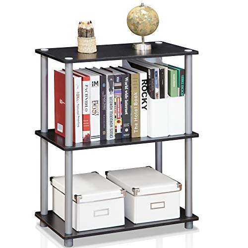 Furinno Turn-N-Tube Display Rack, 3-Tier Single, Black/Grey