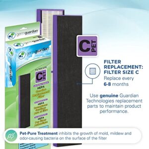 Germ Guardian Air Purifier with HEPA 13 Pet Filter, Removes 99.97% of Pollutants, Covers Large Room up to 915 Sq. Foot in 1 Hr, UV-C Light Helps Reduce Germs, Zero Ozone Verified, 28", Gray, AC5250PT