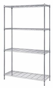 quantum storage systems 4-shelf adjustable wire shelving unit, 300 lb. load capacity per shelf, 72 h x 30 w x 18 d, chrome finish