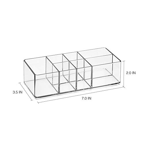 iDesign 1547 Med+ Bathroom Vanity Divided Organizer, Medication and Bathroom Accessory Organization, 7.1" x 3.1" x 5.1", Clear