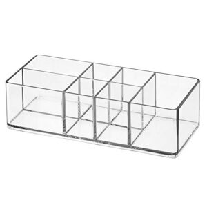 iDesign 1547 Med+ Bathroom Vanity Divided Organizer, Medication and Bathroom Accessory Organization, 7.1" x 3.1" x 5.1", Clear