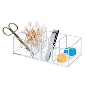 idesign 1547 med+ bathroom vanity divided organizer, medication and bathroom accessory organization, 7.1" x 3.1" x 5.1", clear