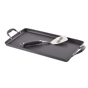 anolon advanced hard anodized nonstick griddle pan/flat grill, 10-inch, gray