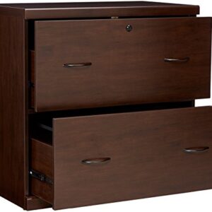 Z-Line Designs 2-Drawer Lateral File Espresso Cabinet with Black Accents