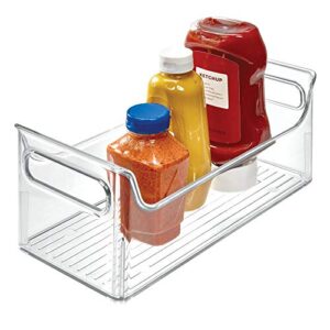 idesign 72530 fridge plastic storage organizer bin with handles, clear container for food, drinks, produce, pantry organization, bpa-free, 5.5" x 11.25" x 5", clear, 1 ounces