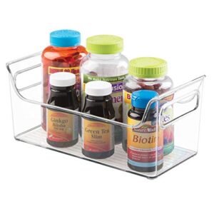 iDesign 72530 Fridge Plastic Storage Organizer Bin with Handles, Clear Container for Food, Drinks, Produce, Pantry Organization, BPA-Free, 5.5" x 11.25" x 5", Clear, 1 ounces