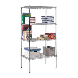 Sandusky Lee WS362486-C Chrome Steel Wire Shelving, 4 Adjustable Shelves, 800 lb. Per Shelf Capacity, 86" Height x 36" Width x 24" Depth