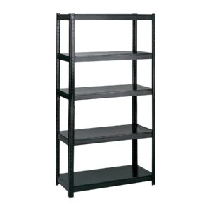 safco products 5247bl boltless steel shelving 36" w x 24" d x 72" h, black