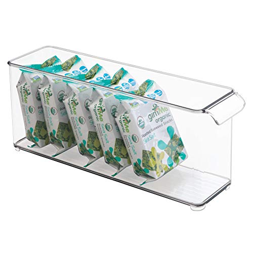 iDesign Kitchen Binz BPA-Free Plastic Deep Stackable Organizer with Handle - 4" x 6" x 14.5", Clear