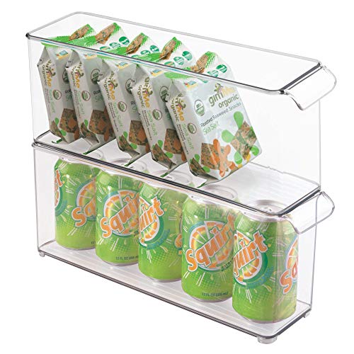 iDesign Kitchen Binz BPA-Free Plastic Deep Stackable Organizer with Handle - 4" x 6" x 14.5", Clear