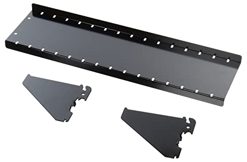 Wall Control Pegboard Shelf 4in Deep Pegboard Shelf Assembly for Wall Control Pegboard and Slotted Tool Board – Black