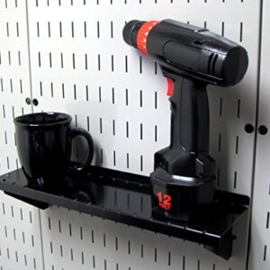 Wall Control Pegboard Shelf 4in Deep Pegboard Shelf Assembly for Wall Control Pegboard and Slotted Tool Board – Black