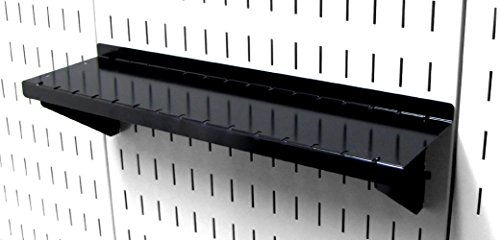 Wall Control Pegboard Shelf 4in Deep Pegboard Shelf Assembly for Wall Control Pegboard and Slotted Tool Board – Black