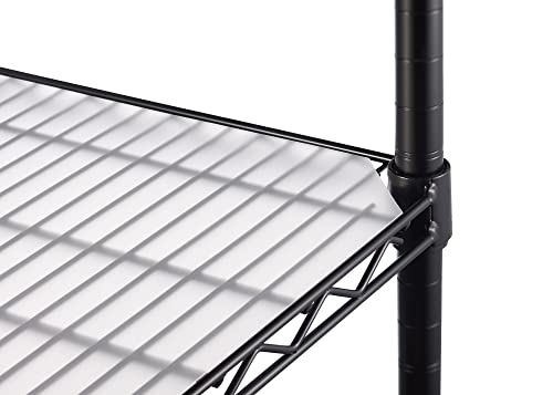 TRINITY 4-Tier NSF Wire Wheels and Liners Shelving Rack Black, 48W x 18D x 72H,