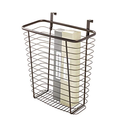 iDesign Steel Over-The-Cabinet Waste Basket or Storage Bin, The Axis Collection, 7.1" x 12.2" x 14.2", Bronze