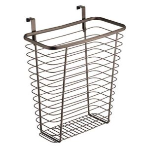 iDesign Steel Over-The-Cabinet Waste Basket or Storage Bin, The Axis Collection, 7.1" x 12.2" x 14.2", Bronze