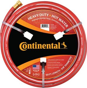 continental contitech-20582672 premium garden, red heavy duty hot water garden hose, 5/8" id x 50' length, mxf ght