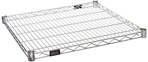 Quantum Storage 2424C-4 4-Pack Extra Wire Shelves for 24" Deep Wire Shelving Unit, Chrome Finish, 800 lb. Load Capacity, 1" H x 24" W x 24" D