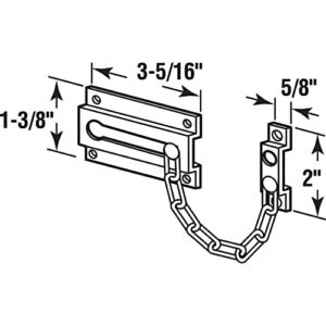 Defender Security U 10305 Chain Door Guard – Door Chain Lock for Door and Home Security, 3-5/16”, Solid Brass Construction and a Classic Bronze Finish (Single Pack)