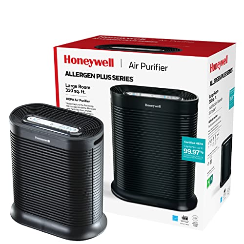 Honeywell HPA200 HEPA Air Purifier for Large Rooms - Microscopic Airborne Allergen+ Reducer, Cleans Up To 1500 Sq Ft in 1 Hour - Wildfire/Smoke, Pollen, Pet Dander, and Dust Air Purifier – Black