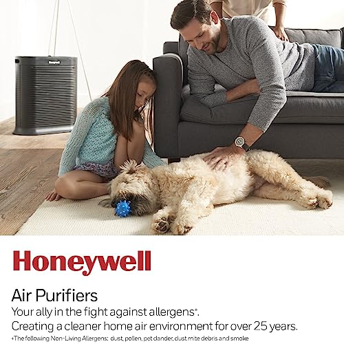 Honeywell HPA200 HEPA Air Purifier for Large Rooms - Microscopic Airborne Allergen+ Reducer, Cleans Up To 1500 Sq Ft in 1 Hour - Wildfire/Smoke, Pollen, Pet Dander, and Dust Air Purifier – Black