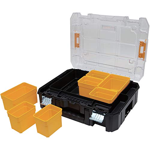 DEWALT TSTAK Tool Organizer, Small Parts Tool Box with Removable Compartments (DWST17805)