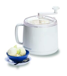 donvier 837450 manual ice cream maker, 1-quart, white