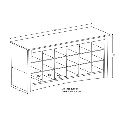 PREPAC White Shoe Storage Cubbie Bench