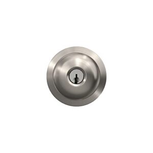 Schlage F51A PLY 619 Plymouth Door Knob, Keyed Entry Lock, Satin Nickel