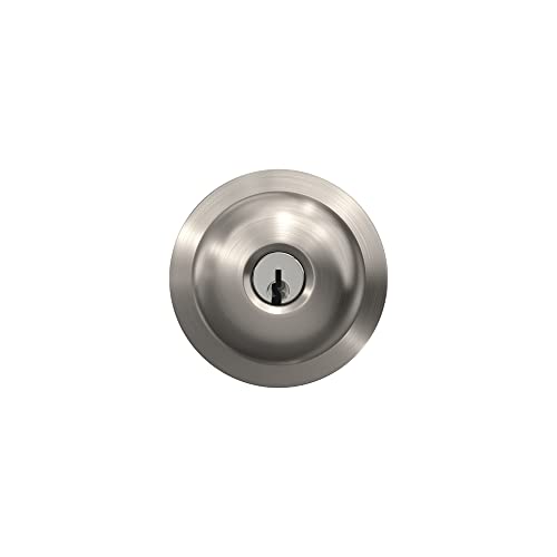 Schlage F51A PLY 619 Plymouth Door Knob, Keyed Entry Lock, Satin Nickel